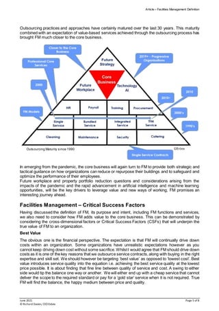 Facilities Management Definition | DOCX | Business | Business and Finance