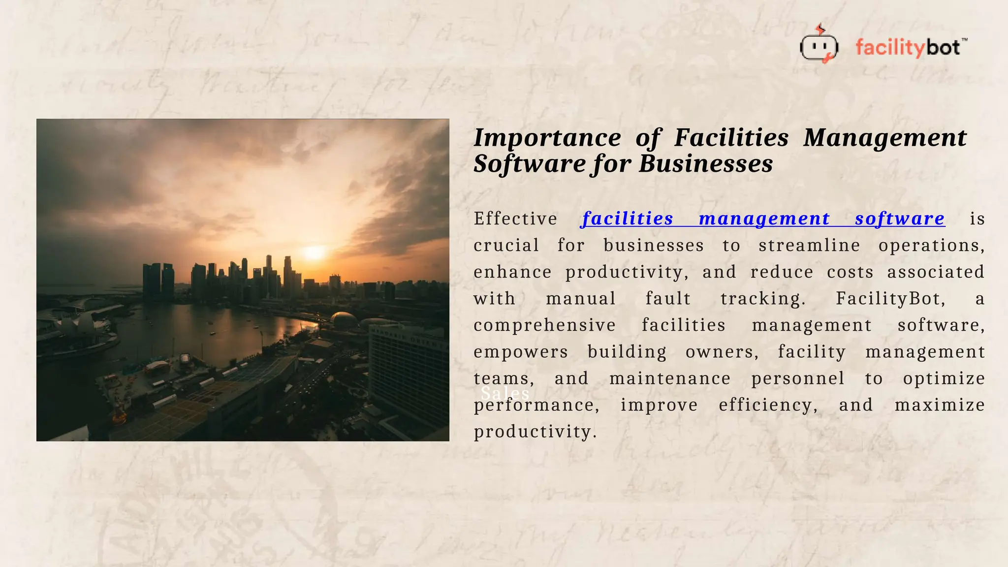 Facilities Management Software Facility Bot Pptx Business Utilities