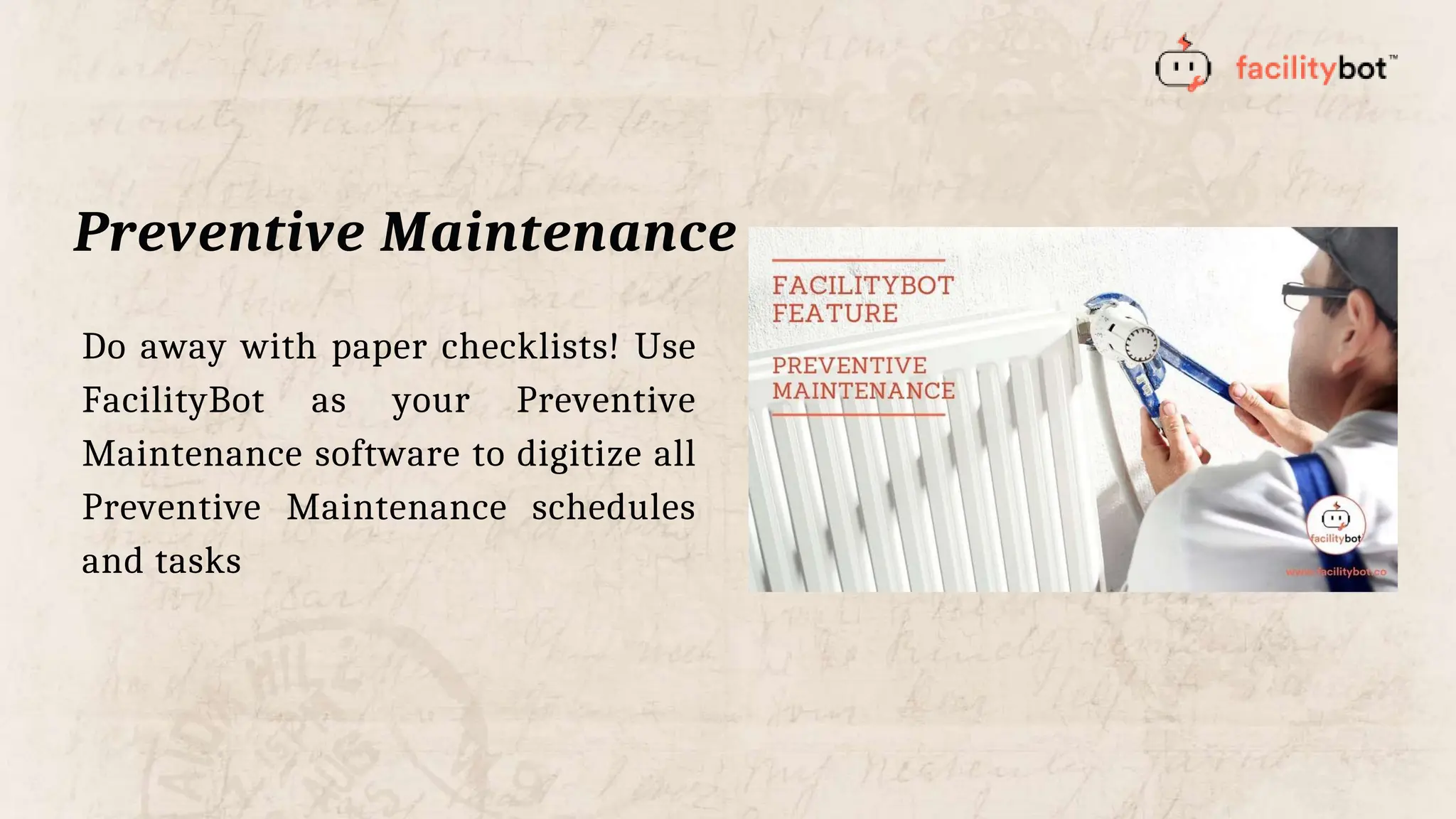 Facilities Management Software Facility Bot Pptx Business Utilities