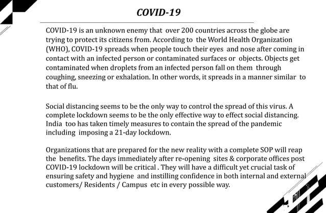 Facilities operations post lock down | PPT