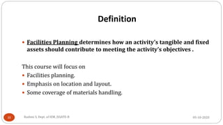 Facilities planning - Module 1 Plant Location and Material handling | PDF