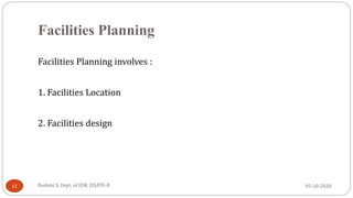 Facilities planning - Module 1 Plant Location and Material handling | PDF