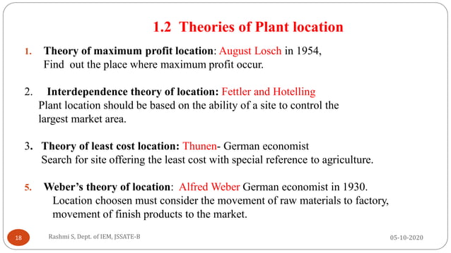 Facilities planning - Module 1 Plant Location and Material handling | PDF
