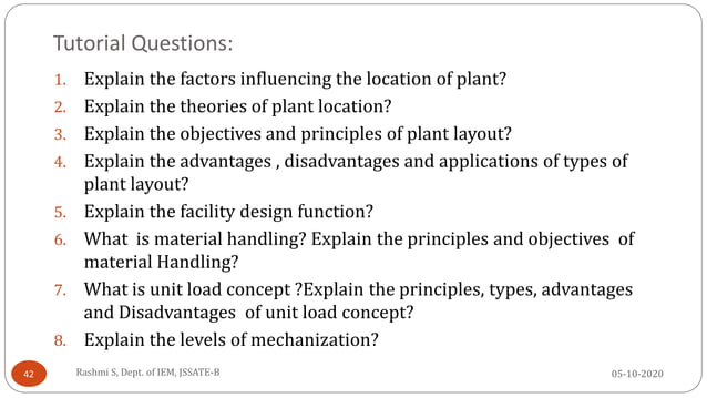 Facilities planning - Module 1 Plant Location and Material handling | PDF
