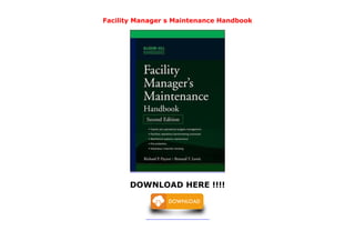 Facility Manager s Maintenance Handbook | PDF