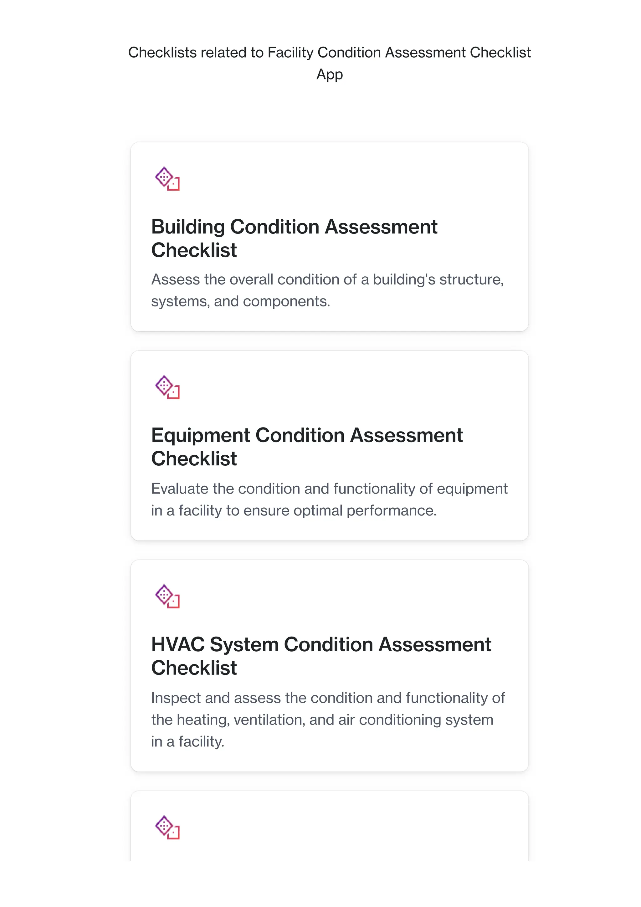 facility assessment checklist.pdffacility assessment checklist | PDF
