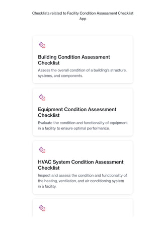 facility assessment checklist.pdffacility assessment checklist | PDF