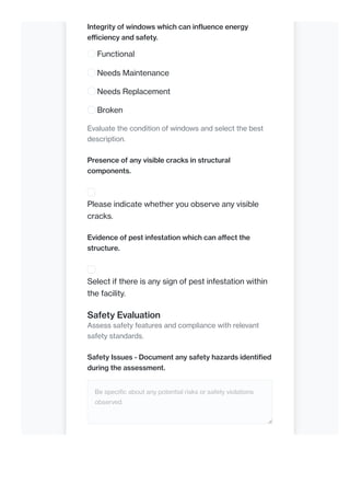 facility condition assessment checklistfacility condition assessment ...