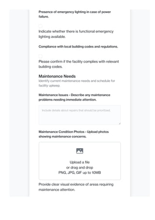 facility condition assessment checklistfacility condition assessment ...