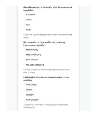 facility condition assessment checklistfacility condition assessment ...