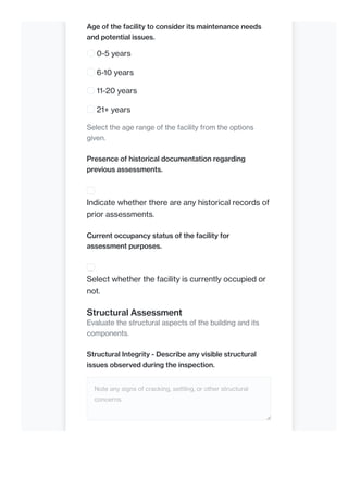 facility condition assessment checklistfacility condition assessment ...