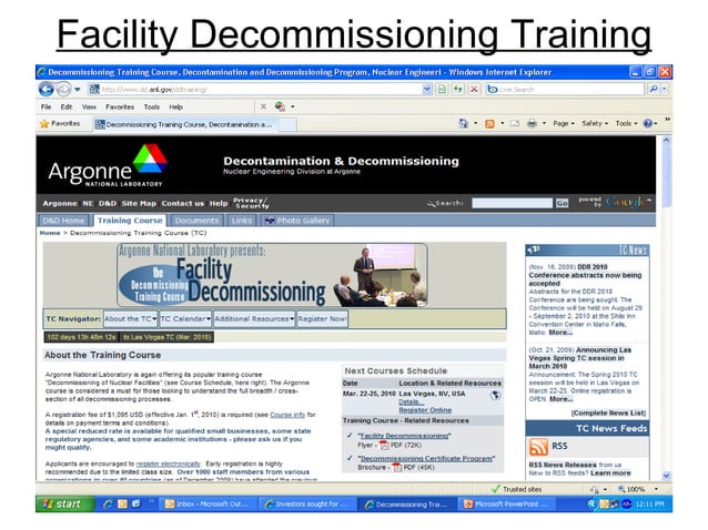 Facility Decommissioning Training Course | PPT