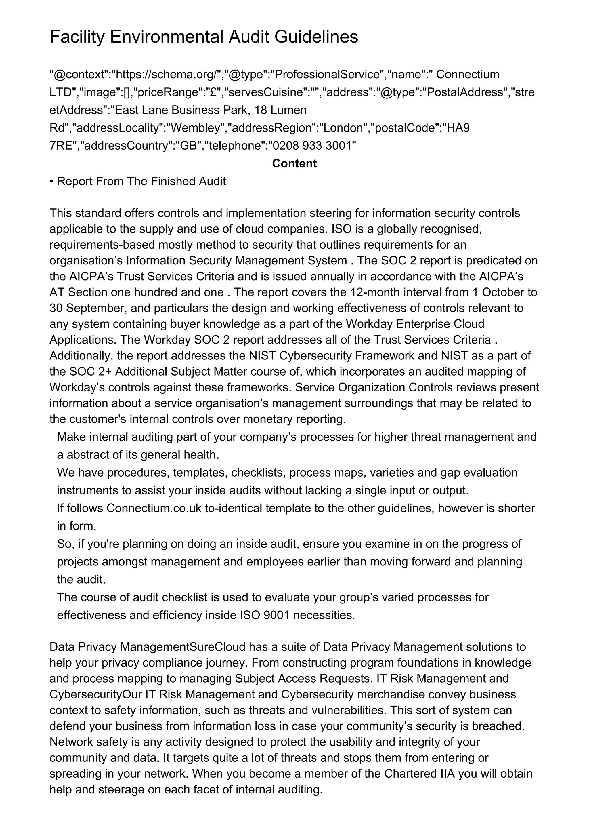 Facility Environmental Audit Guidelines | PDF