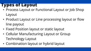 Facility Layout - Production and Operation Management | PPTX