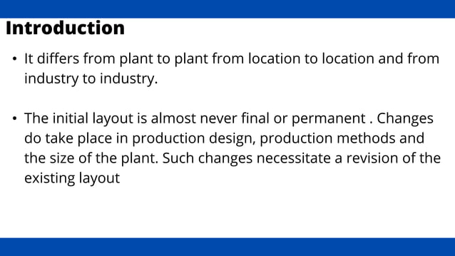 Facility Layout - Production and Operation Management | PPTX