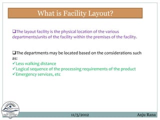 Facility layout ppt | PPTX