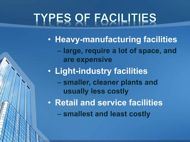 Facility location/ plant location | PPTX