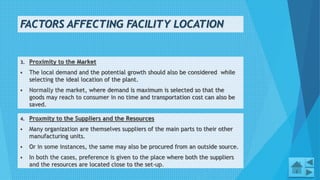 Facility location - A Topic from Production and Operation Management | PPTX