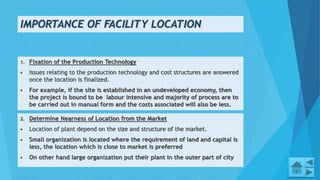 Facility location - A Topic from Production and Operation Management | PPTX