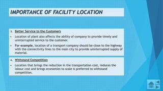 Facility location - A Topic from Production and Operation Management | PPTX
