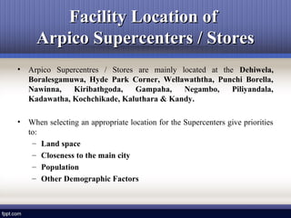 Facility location Arpico | PPT