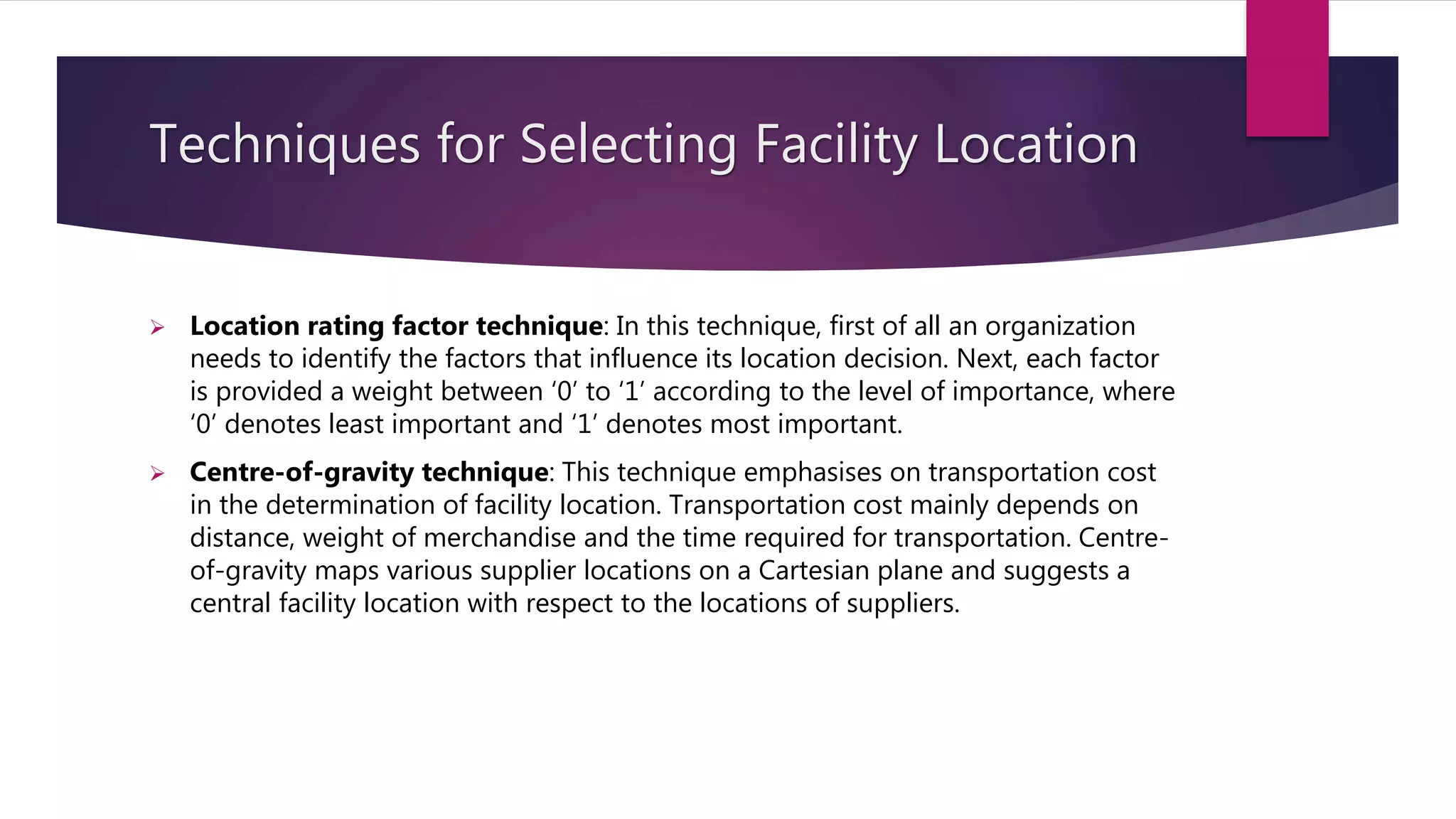Facility location and layout | PPTX