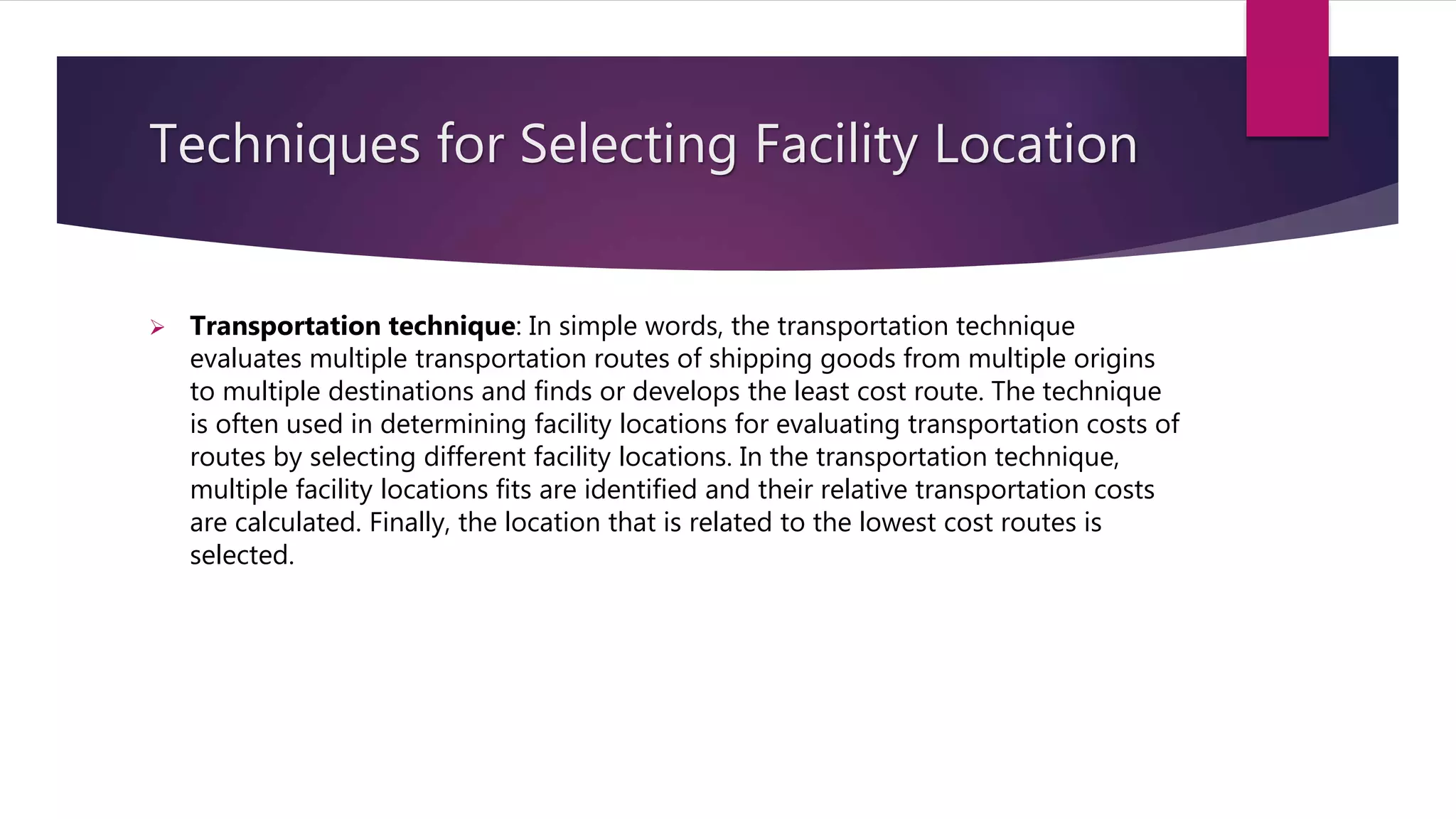 Facility location and layout | PPTX