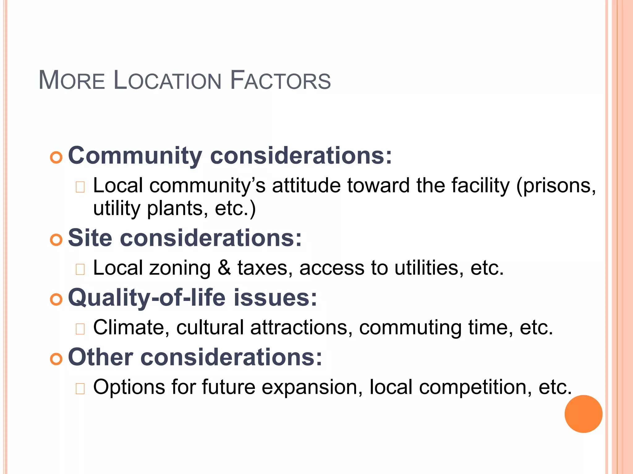 Facility location and techniques | PPTX