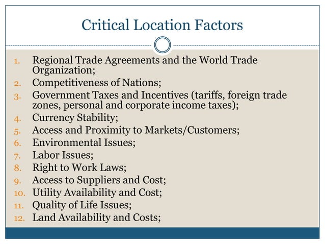 Facility+location+decisions | PPTX