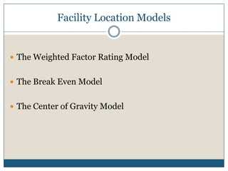 Facility+location+decisions | PPTX