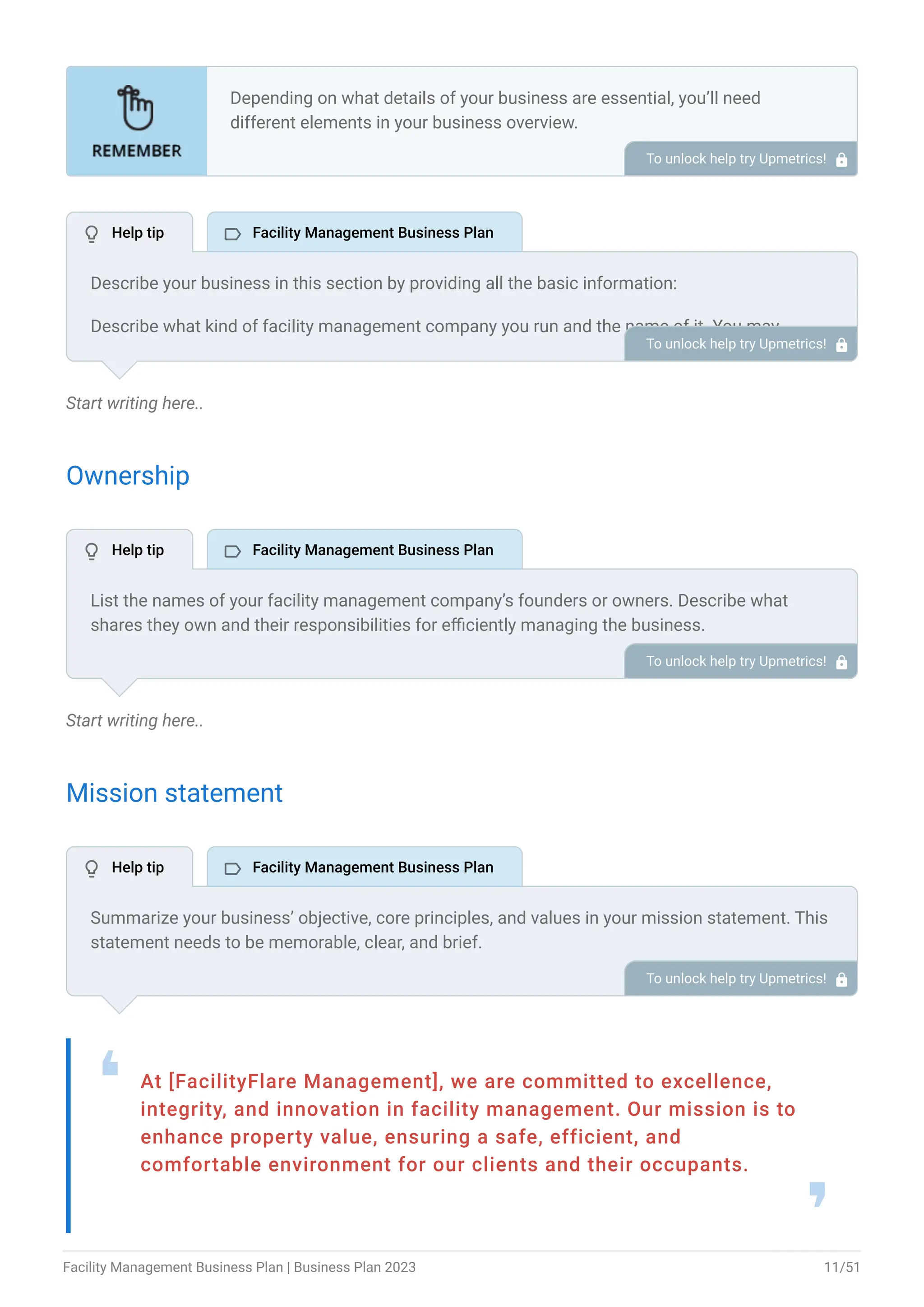 Facility Management Business Plan Example | PDF
