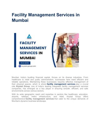 Facility Management Services in Mumbai kg | DOCX