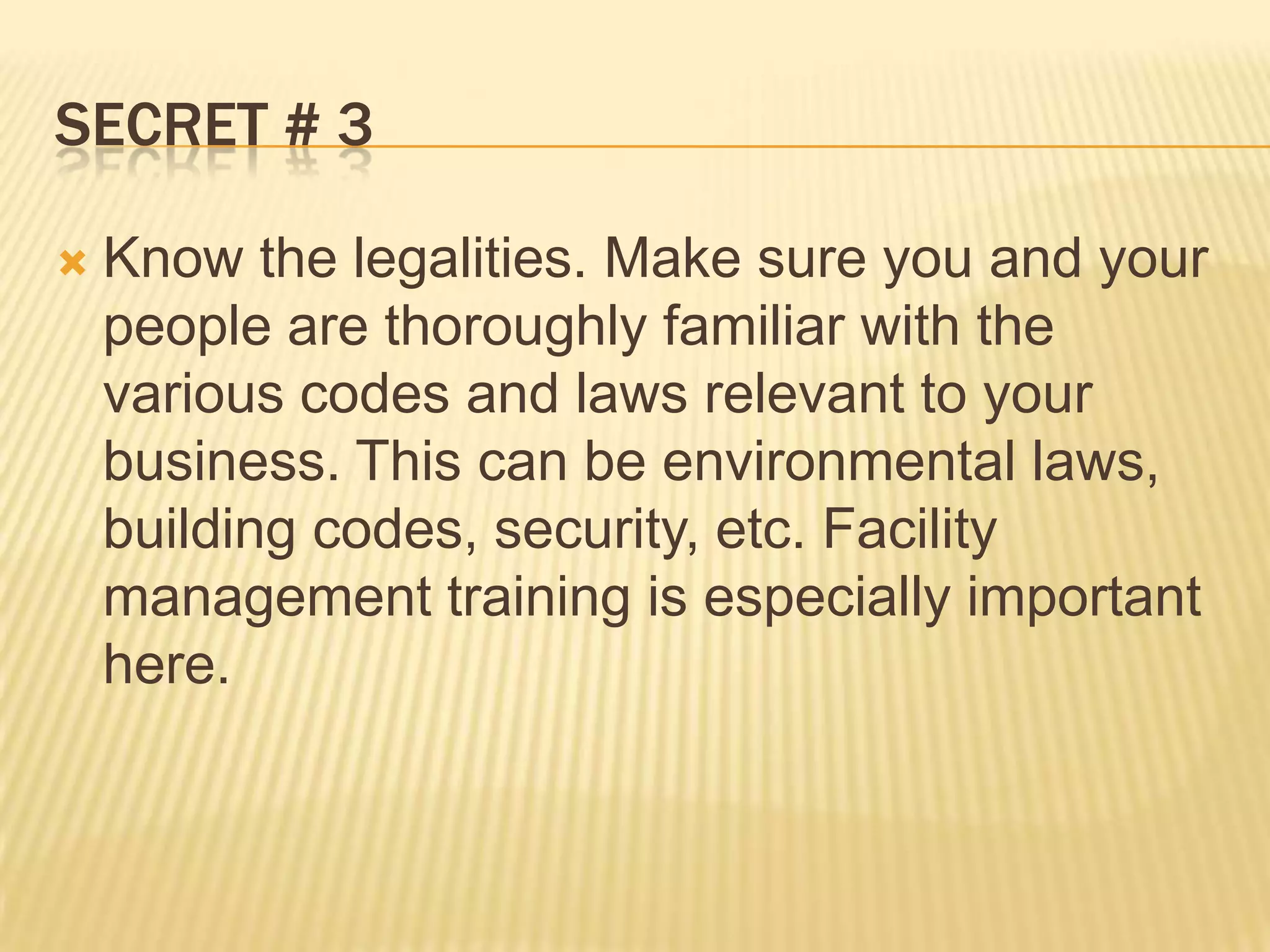 Facility management training | PPTX