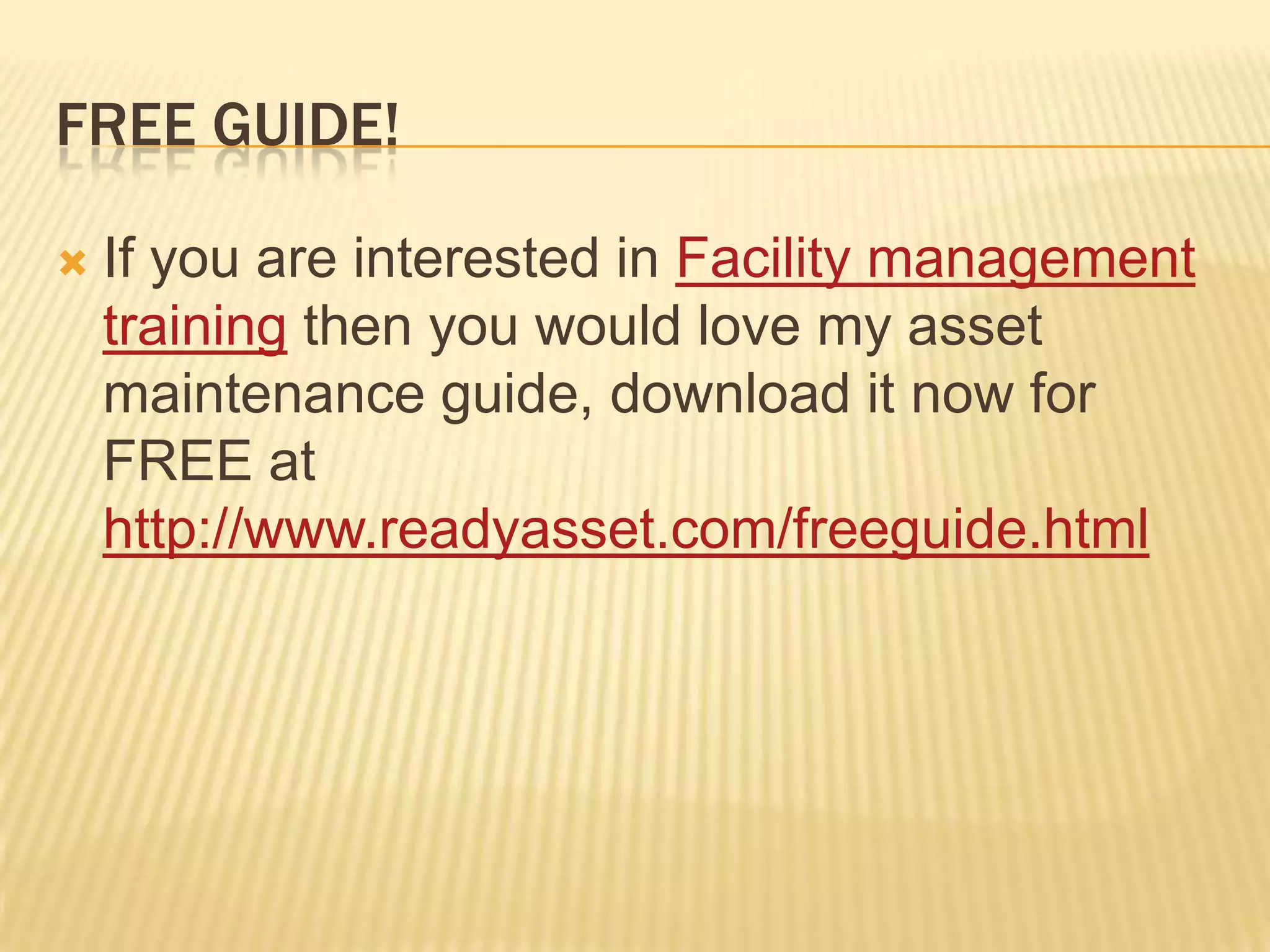 Facility management training | PPTX