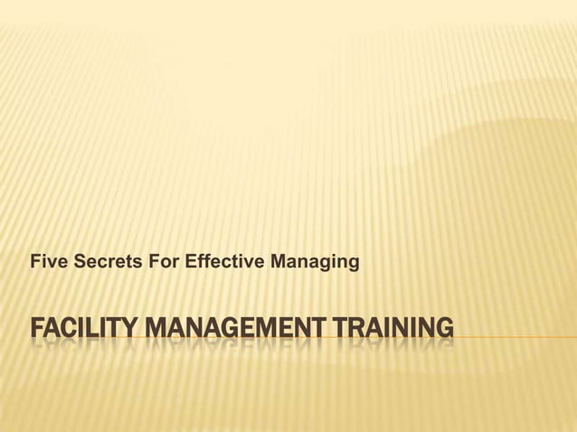 Facility management training | PPTX