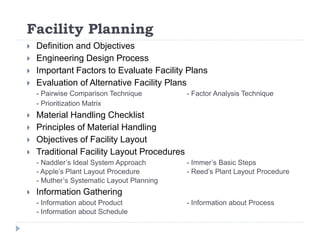 Facility planning | PPTX