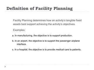 Facility planning | PPTX