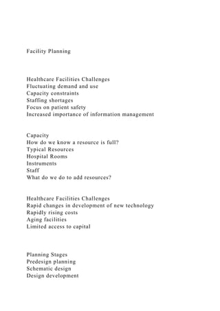 Facility PlanningHealthcare Facilities ChallengesFluct.docx