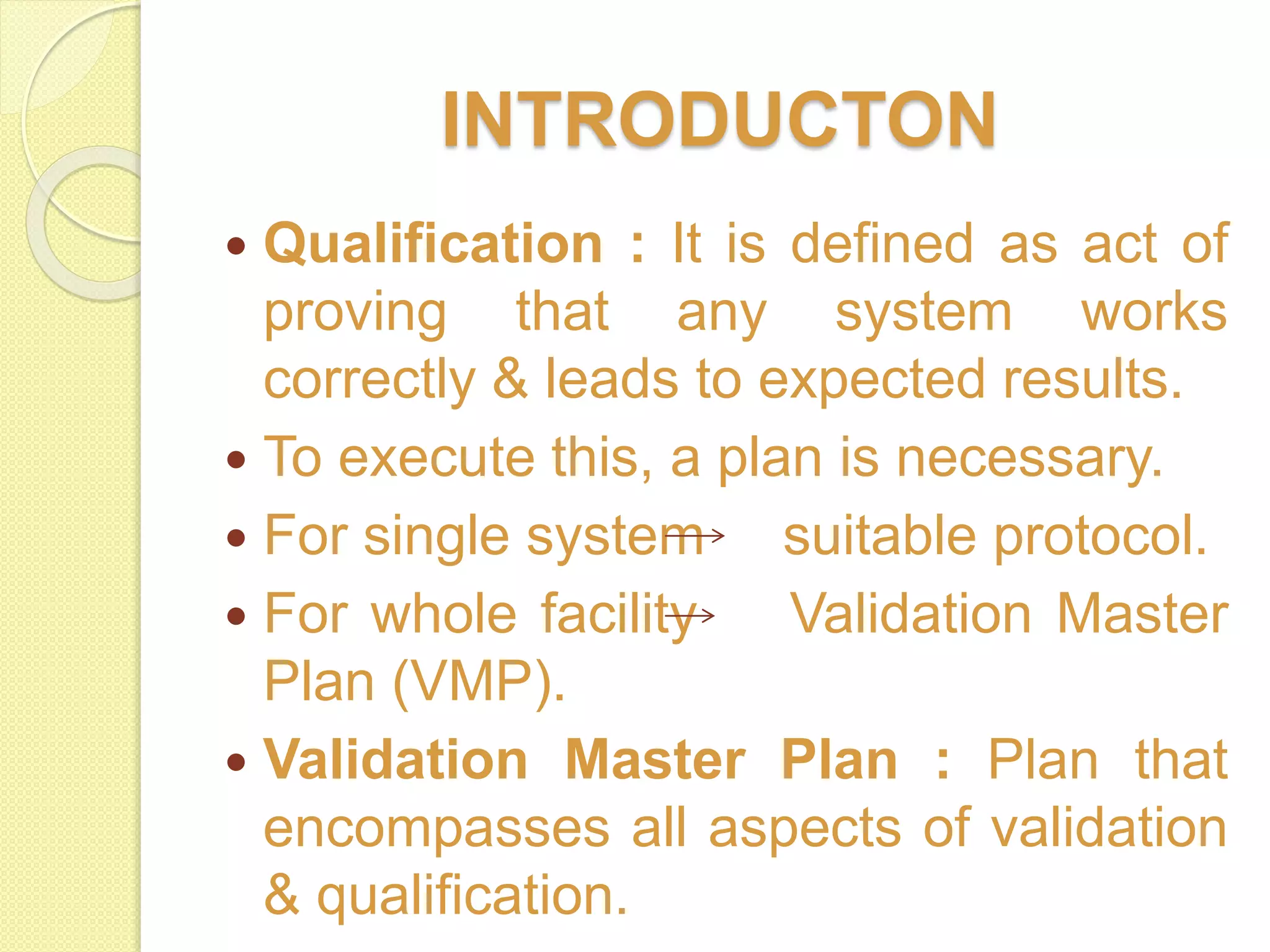 Facility Qualification & Consideration of Validation Aspects | PPTX