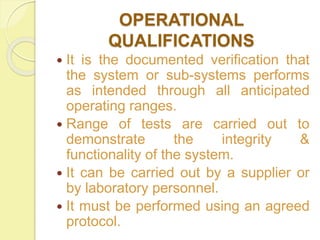 Facility Qualification & Consideration of Validation Aspects | PPTX