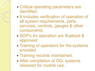 Facility Qualification & Consideration of Validation Aspects | PPTX