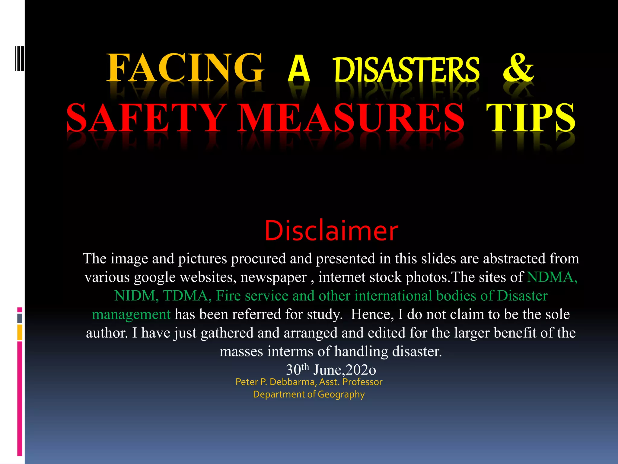 Facing a Disaster & Safety Measures Tips | PPTX
