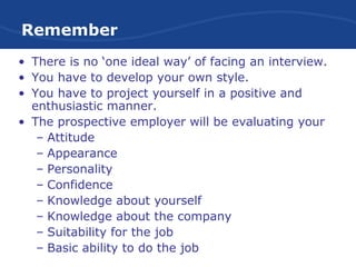 Facing an interview | PPT
