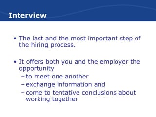 Facing an interview | PPT