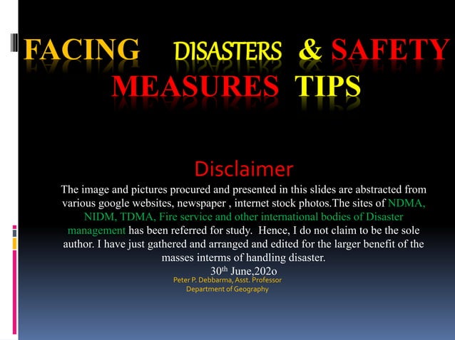 Facing Disasters & Safety Measures Tips | PPTX