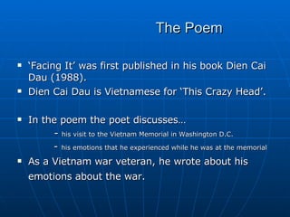 Facing It Sakif David | PPT | Poetry | Books and Literature