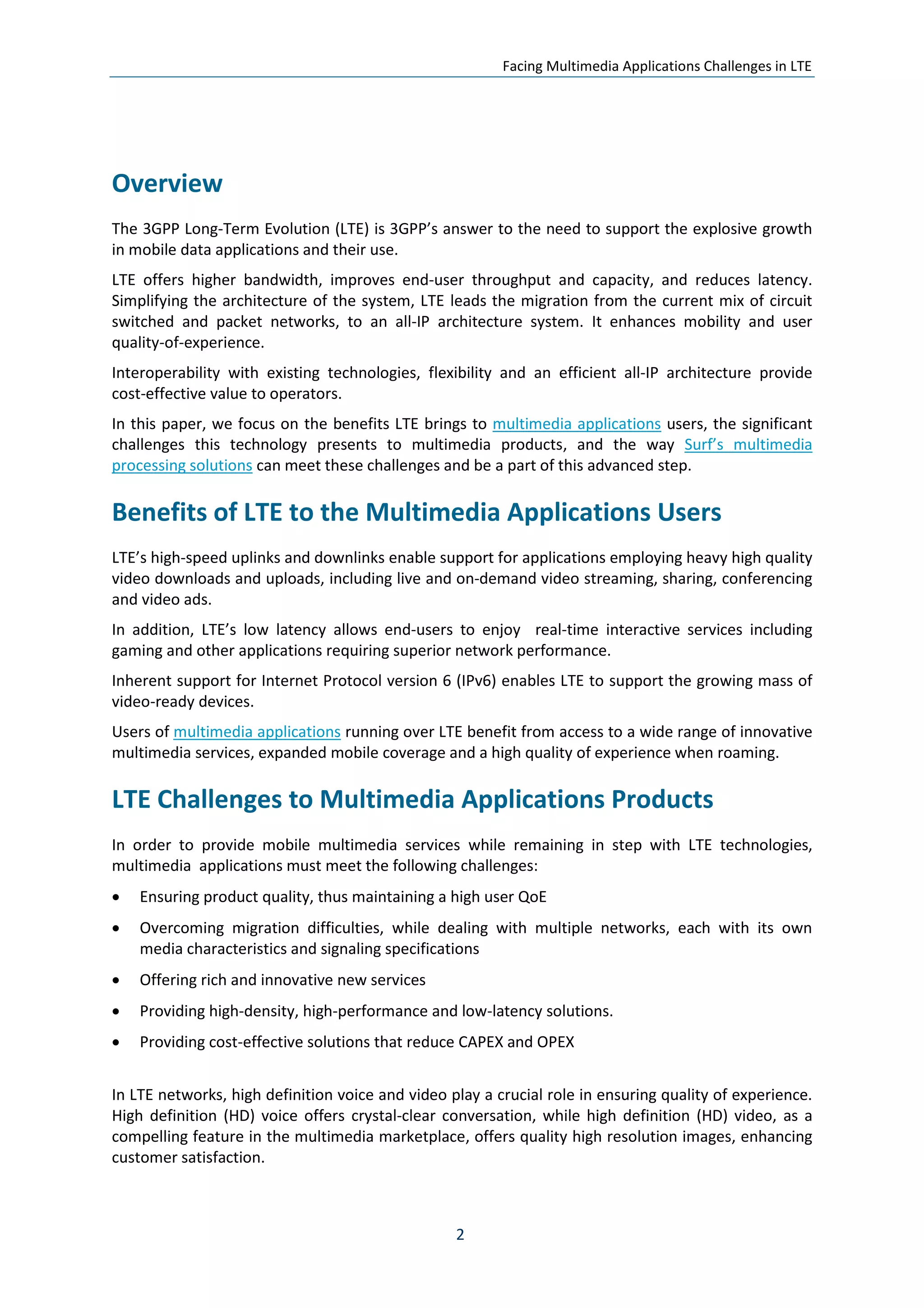 Facing Multimedia Application Challenges In Lte Pdf