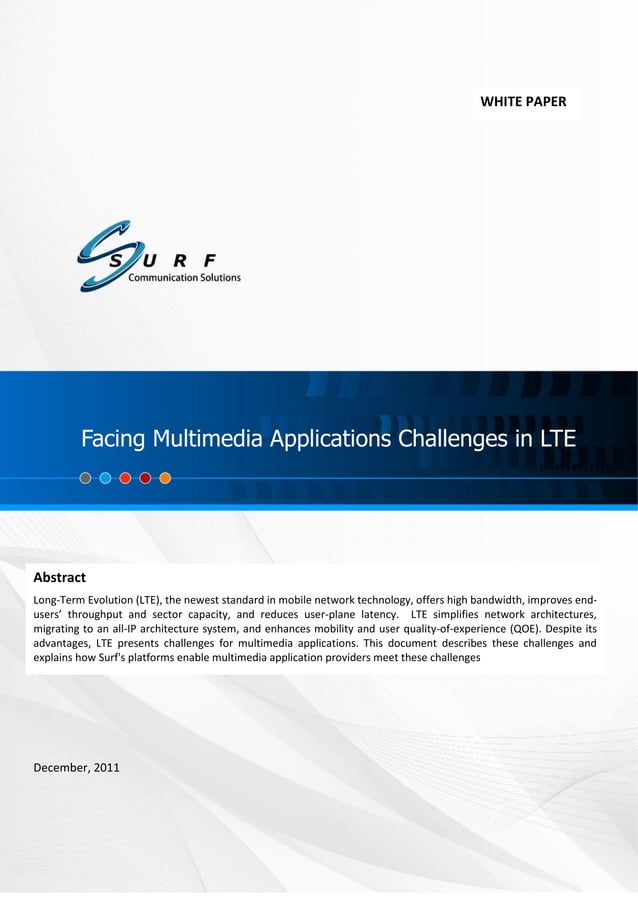 Facing Multimedia Application Challenges In Lte Pdf