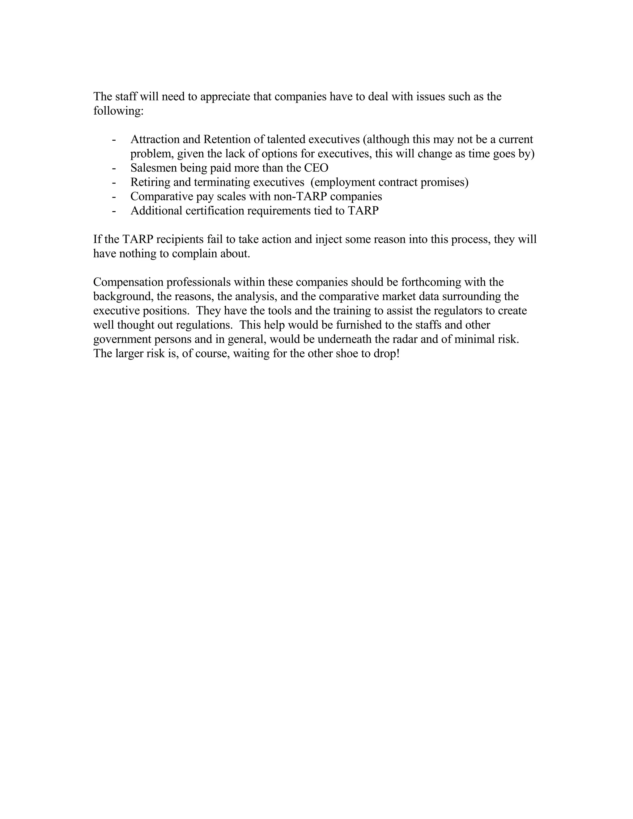 Facing Tarp Head On | DOC | Government Support and Welfare | Financial ...