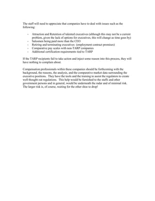 Facing Tarp Head On | DOC | Government Support and Welfare | Financial ...